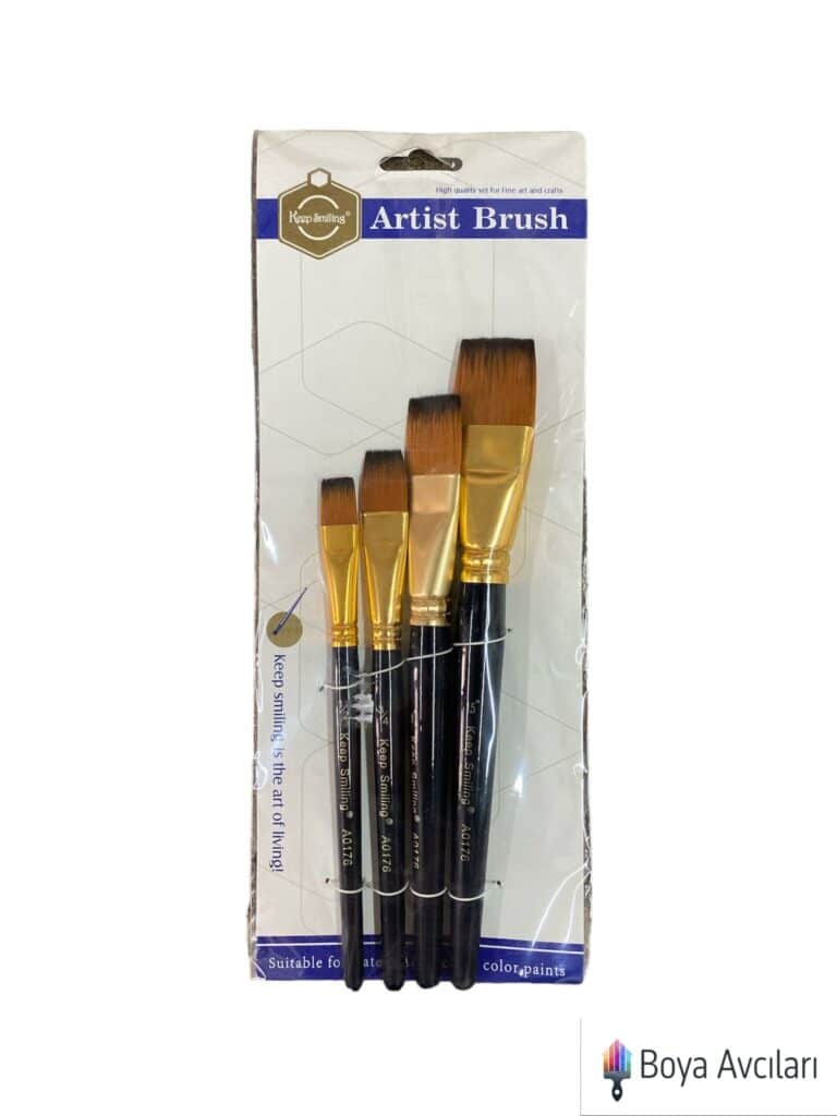 Boya Avcıları 4 Lü İpek Yağlıboya Akrilik Fırça Seti - Boya Avcıları